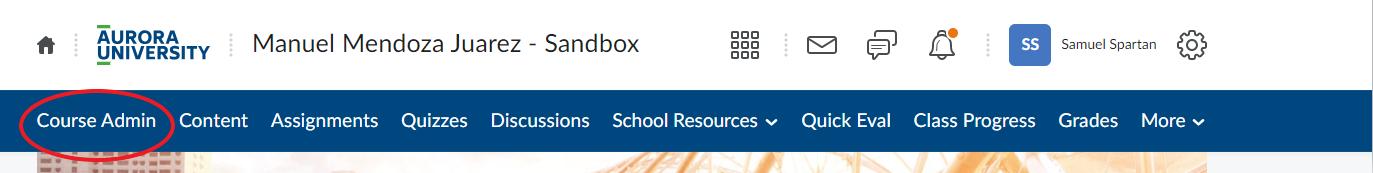 Import Course Content Aurora University