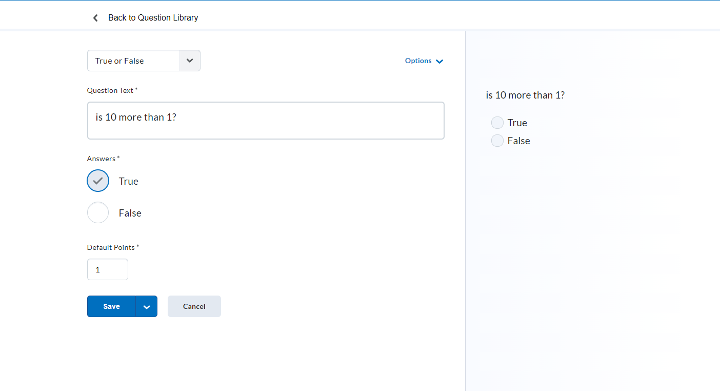 Manual Creation of Question Library – Aurora University