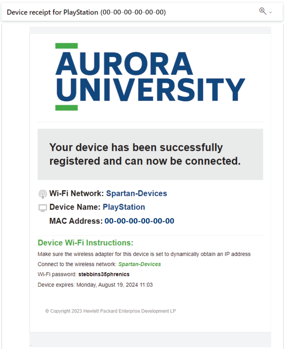 Wireless Device Registration – Aurora University