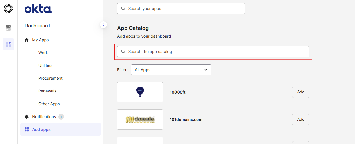 Adding a Bookmark App in Okta – Aurora University